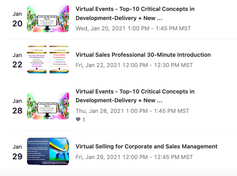 New Virtual Selling Courses OnZoom Jan 22 and 29 + Top-10 Virtual ...